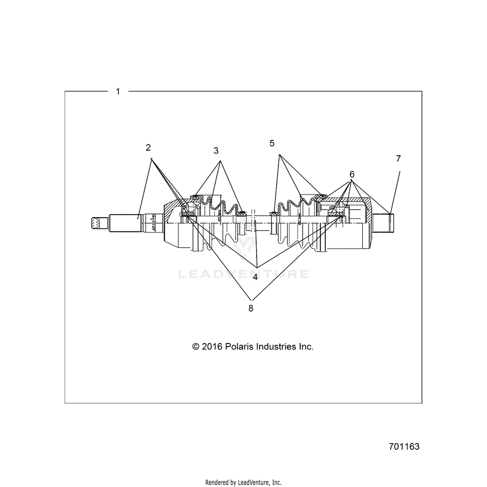 Polaris OEM Schematic | DRIVE TRAIN: REAR DRIVE SHAFT Witchdoctors