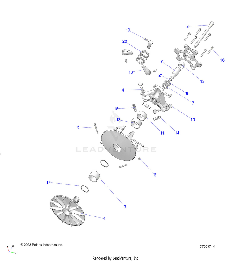 Polaris OEM Schematic | DRIVE TRAIN: PRIMARY CLUTCH Witchdoctors