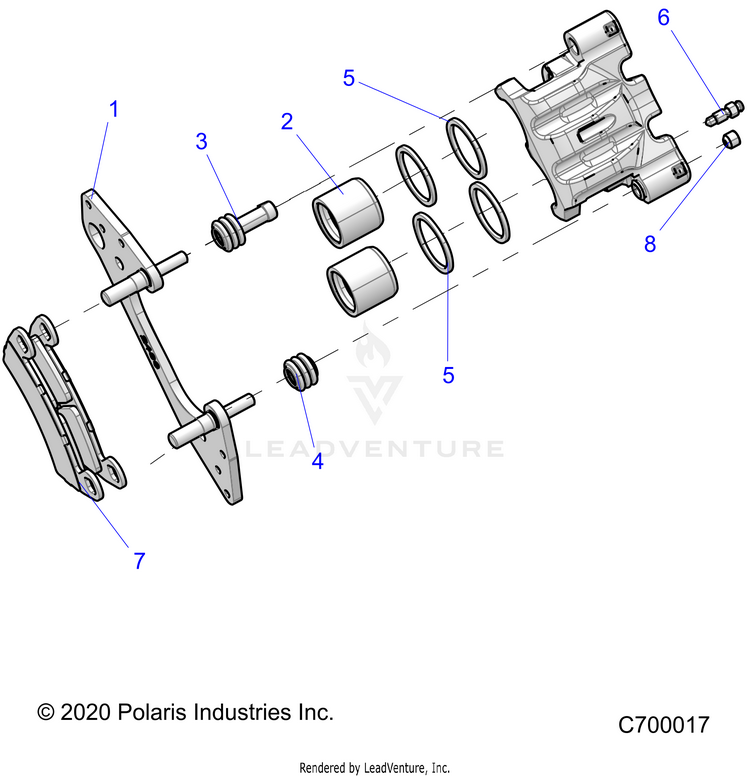 Polaris OEM Schematic | BRAKES: FRONT CALIPER Witchdoctors