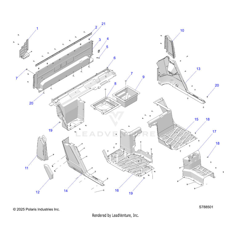 Polaris OEM Schematic | BODY: FLOOR REAR Witchdoctors