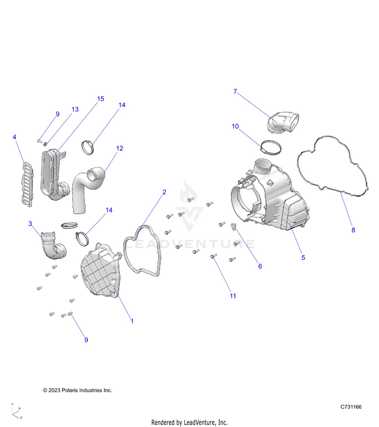 Polaris OEM Schematic | ENGINE: ALTERNATOR COVER HVAC Witchdoctors