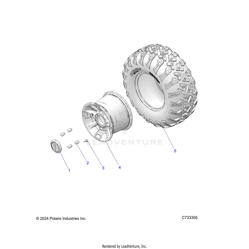 Polaris OEM Schematic | WHEELS: REAR Witchdoctors