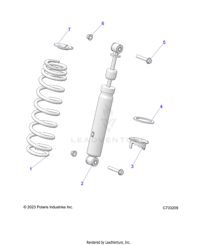 Polaris OEM Schematic | SUSPENSION: REAR SHOCK MOUNTING Witchdoctors