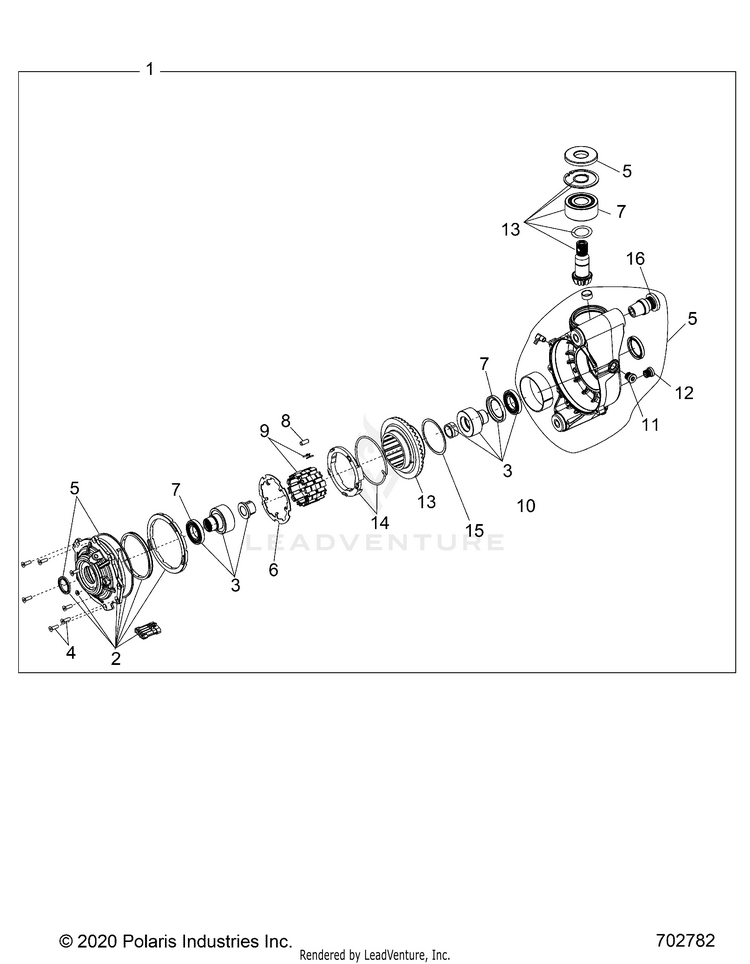 Polaris OEM Schematic | DRIVE TRAIN: FRONT GEARCASE Witchdoctors
