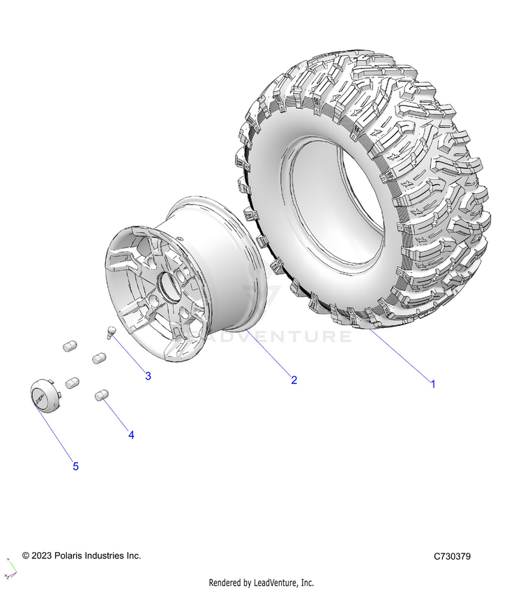 Polaris OEM Schematic | WHEELS: REAR MACH Witchdoctors