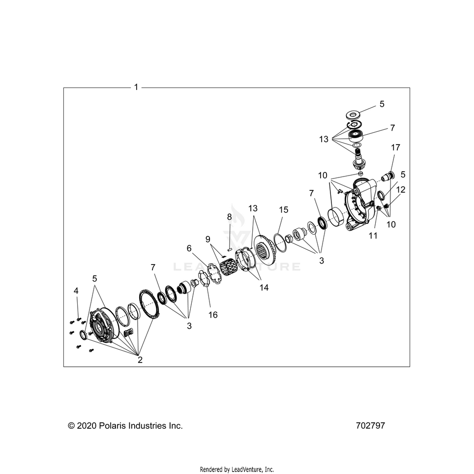 Polaris Schematic | DRIVE TRAIN: FRONT GEARCASE PARTS Witchdoctors