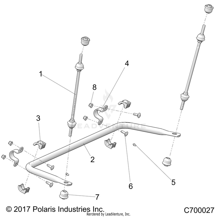 Polaris OEM Schematic | SUSPENSION: REAR STABILIZER BAR Witchdoctors