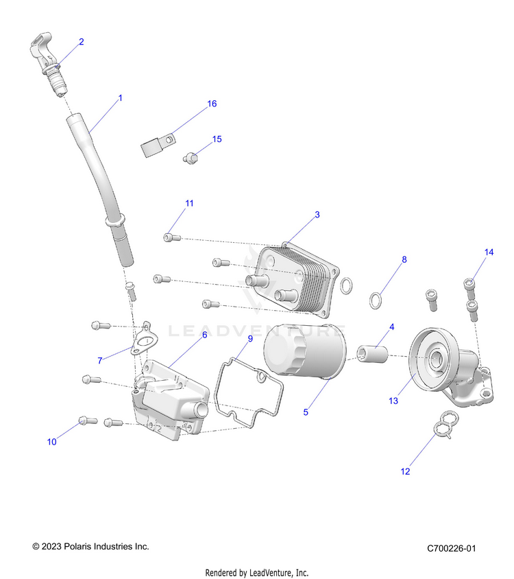 Polaris OEM Schematic | ENGINE: DIPSTICK & OIL FILTER Witchdoctors