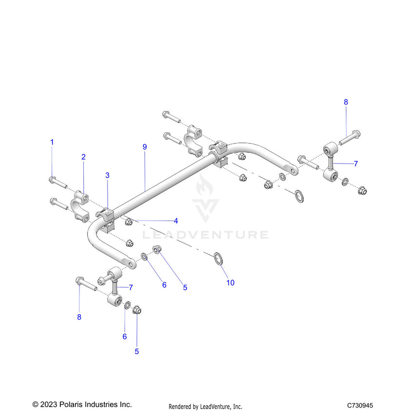 Polaris OEM Schematic | SUSPENSION: REAR STABILIZER BAR Witchdoctors