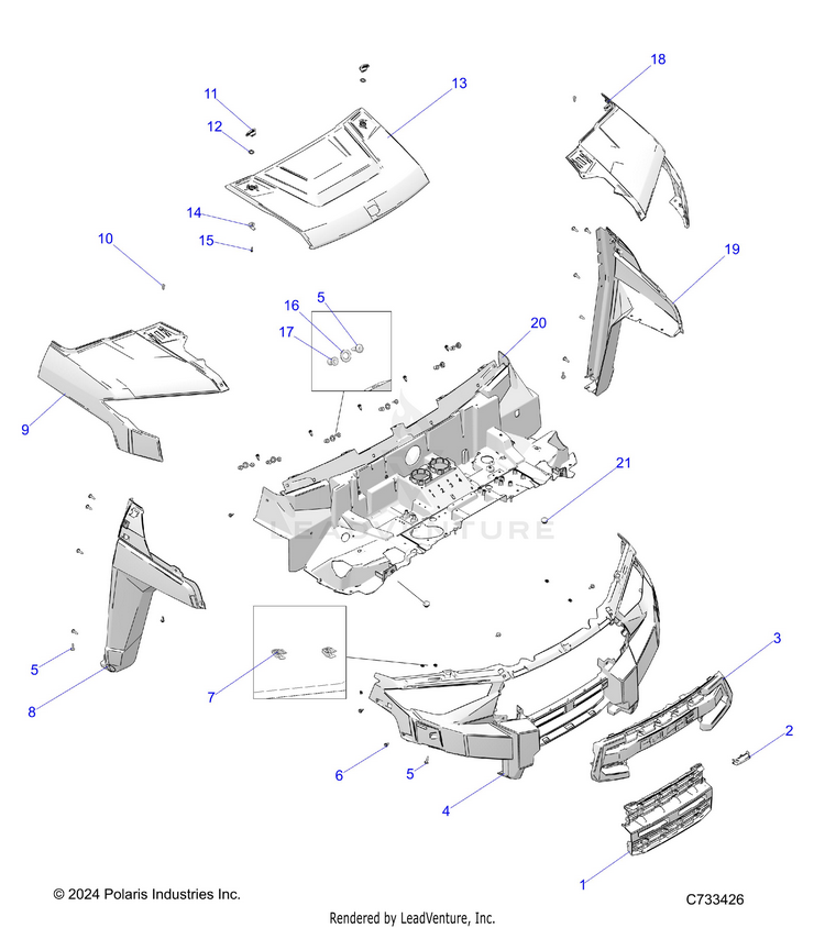 Polaris OEM Schematic | BODY: HOOD & FRONT FASCIA Witchdoctors