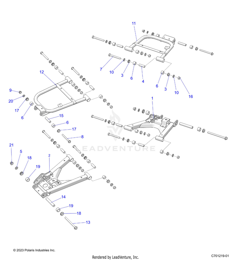 Polaris OEM Schematic | SUSPENSION: REAR CONTROL ARMS Witchdoctors