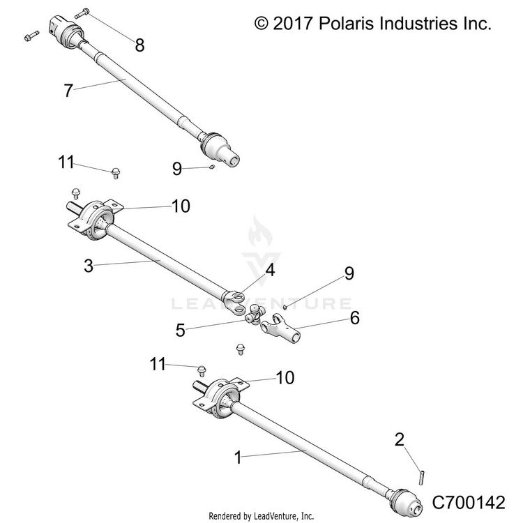 Polaris Schematic | DRIVE TRAIN: FR/MID/REAR PROP SHAFT Witchdoctors
