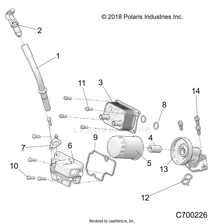 Polaris OEM Schematic | ENGINE: DIPSTICK & OIL FILTER Witchdoctors