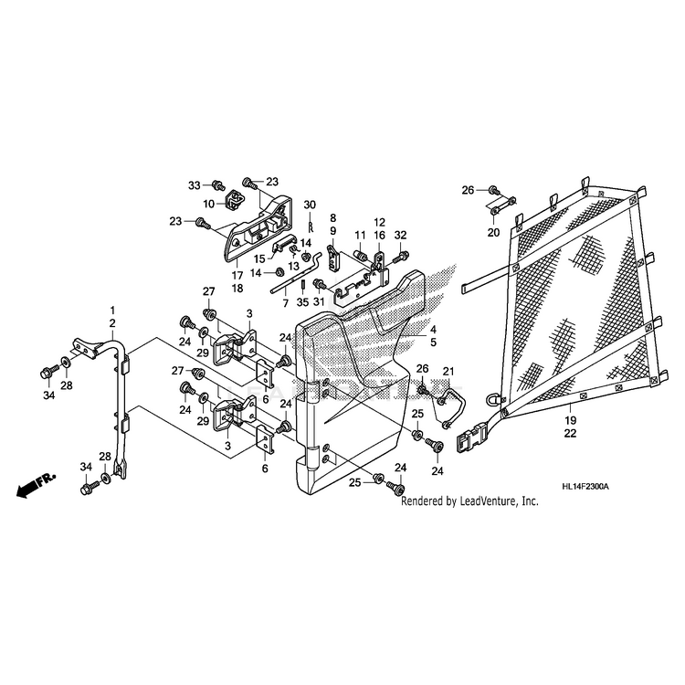 Honda Net Assembly Left Side OEM #67320-HL1-A50 Witchdoctors