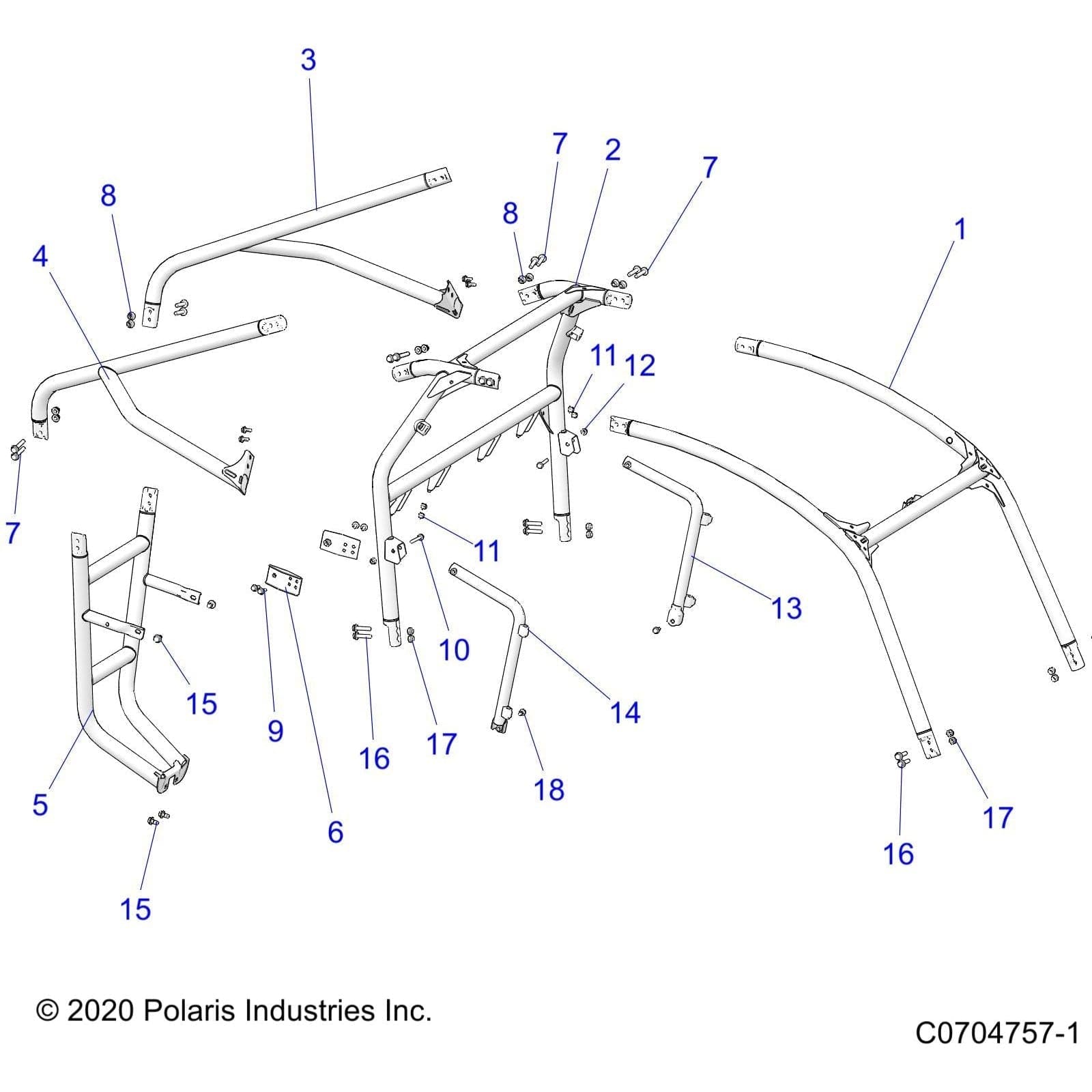 Polaris Weld-Rops A Pillar Blk OEM #1025834-458 Witchdoctors