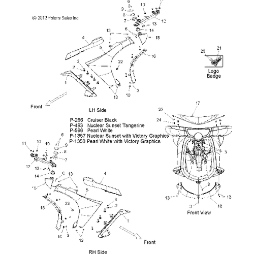 Body, Fairing - 2014 Victory Vision All Options - V14Sw36 - Schematic 2376