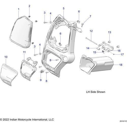 Body, Fairing Asm 3 All Options - 2022 Indian Challenger Elite ...