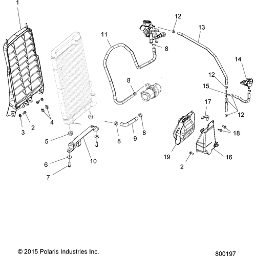 Engine, Cooling Asm. 2 - 2017 Victory Octane All Options - Schematic 398