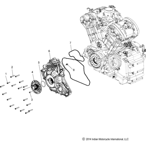 Engine, Cover Asm., Stator - 2022 Indian Scout 1200 - Schematic-20687